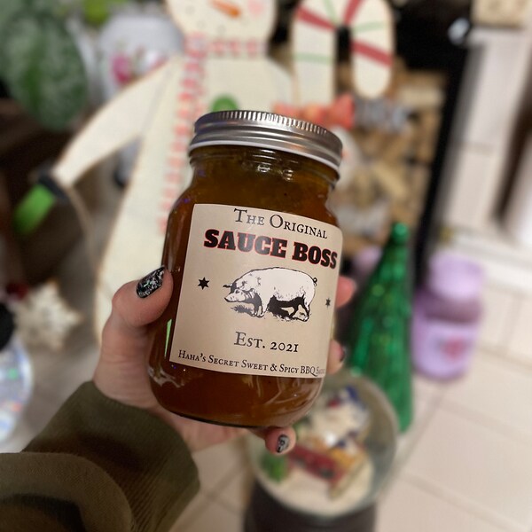 Sauce Boss BBQ Bottle Label | BBQ Sauce Labels | Gift for Dad ...