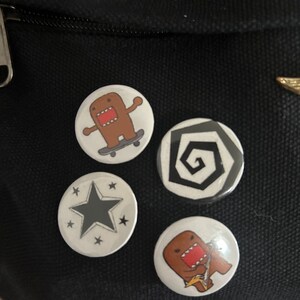 Domo Pins 4 Piece 1 Inch Button Pin Set Comes With Freebies Please Read ...