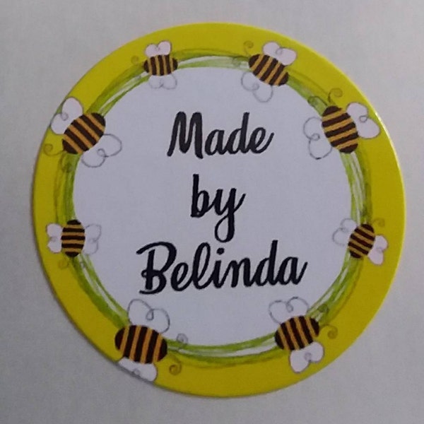 Personalised Handmade by Bees Frame Design Customised Name Label ...