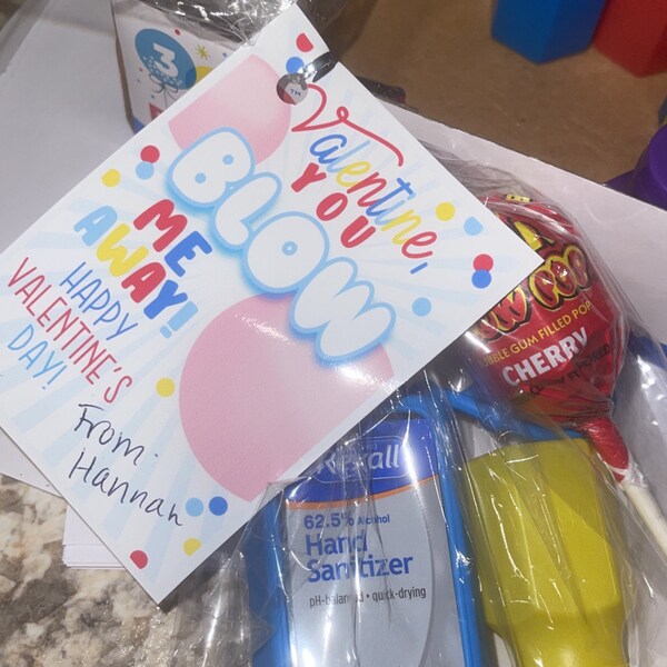 You Blow Me Away Valentine's Day Printable Gift Tags, Lollipop ...