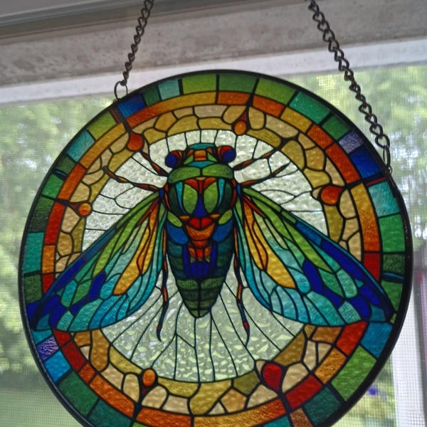 Cicada GLASS Window Decor, Translucent Decor, Insect Glass Window ...