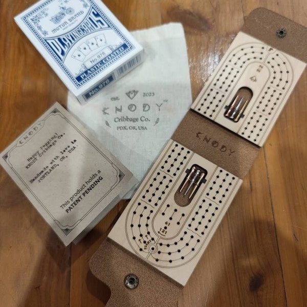 KNODY Original Ultimate Leather | Wrap Around | Travel Cribbage Board ...