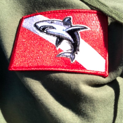 SHARK DIVER Flag PATCH Scuba Diving Iron-on Embroidered - Etsy
