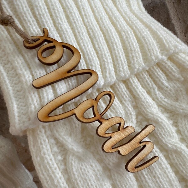 Stocking Name Tags Wooden Personalized Stocking Tag Fragile Nametag ...