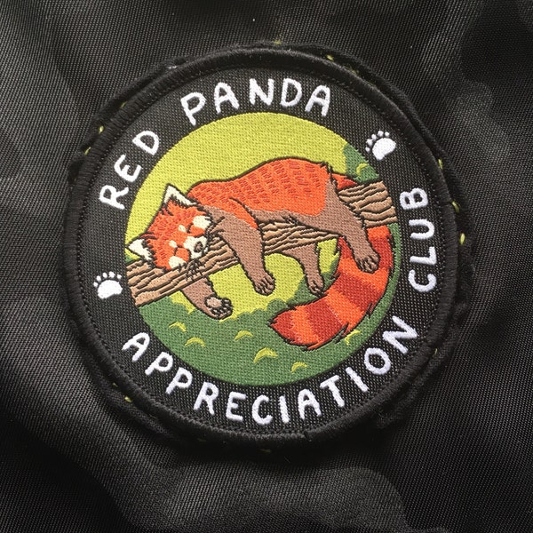 Red Panda Appreciation Club Iron on Woven Patch 7cm - Etsy