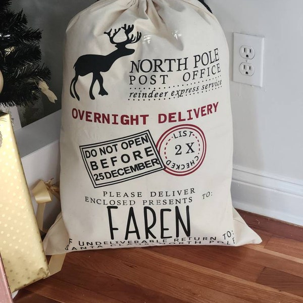 Jumbo Santa Bag, Custom Santa Sack, Christmas Bag, North Pole Express ...