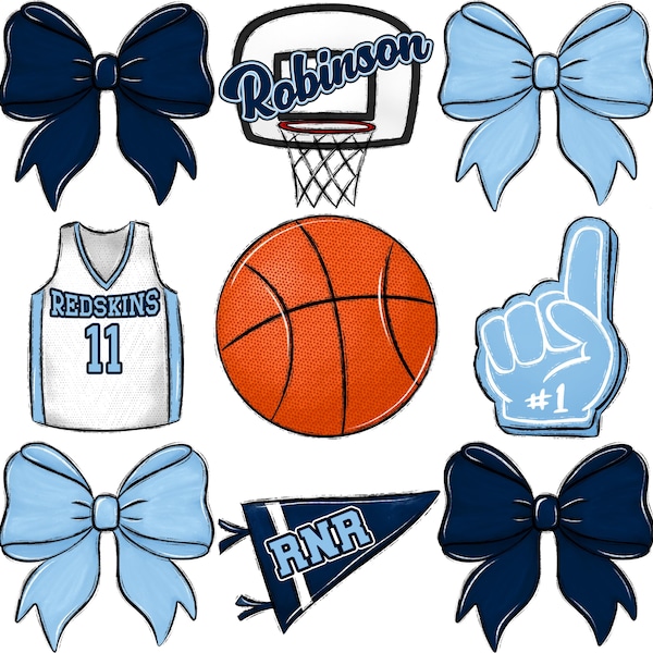 Custom Bows and Basketball Grid Design Made to Order PNG for ...