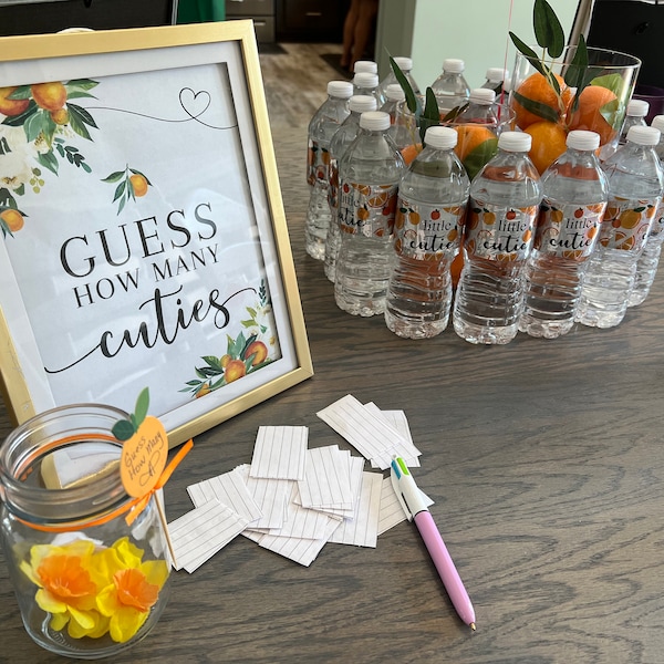 Orange Citrus Guess How Many Cuties Game Sign White Rustic A Little ...