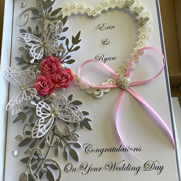 Handmade Personalised 3D Wedding Card / Anniversary Card With GIFT BOX ...