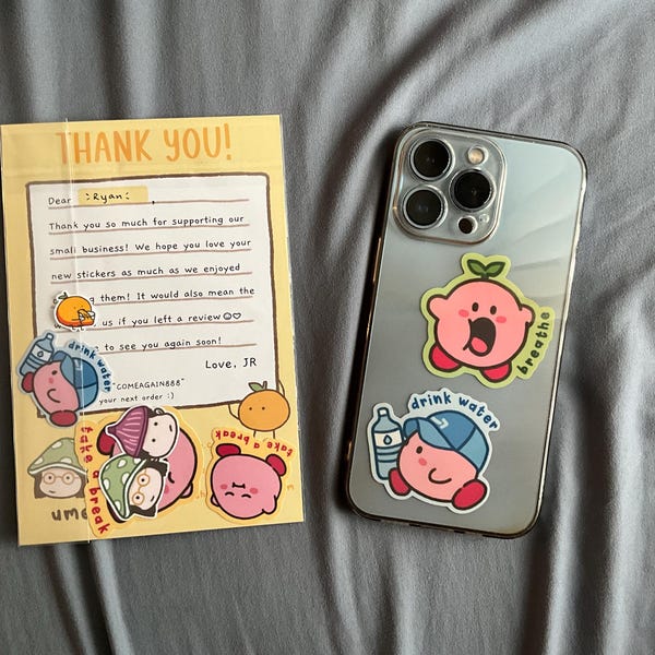 Pink Blob Self-care Stickers Vinyl Waterproof Stickers for Bullet ...