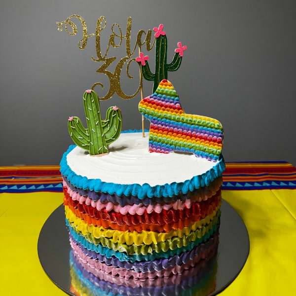 1st Fiesta Cake Topper, 1st Birthday Fiesta Topper, Personalized Fiesta ...