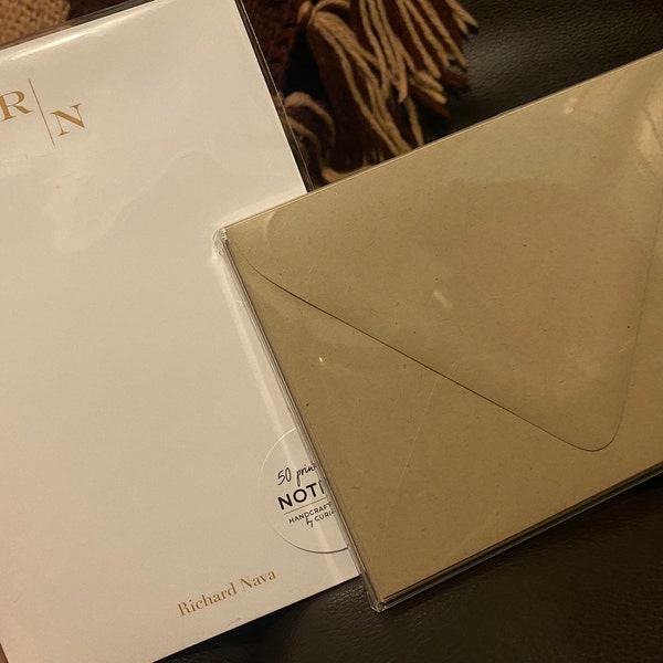 Personalized Monogram Notepad, Classic Stationery for Men, Custom Initials With Name ...