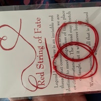 Red String of Fate Couple Bracelet Set With Card / Kabbalah Red Thread ...