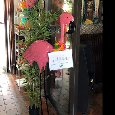 TROPICAL ALOHA WELCOME Party Sign Tropical Shower Hawaiian Party Baby ...