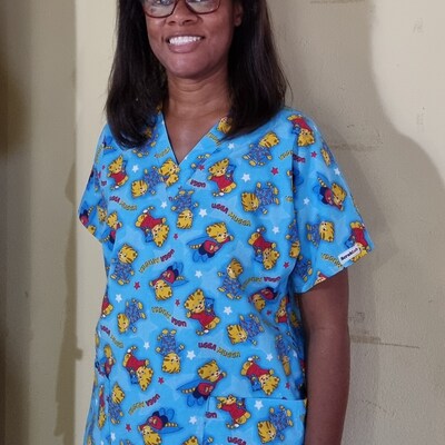 Scrub Tops Vintage Move It Football Head Hey Arnold Helga Gerald ...