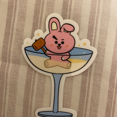 Champagne Confetti 3D Cooky BTS Sticker Vinyl Waterpoof Jk Jungkook ...