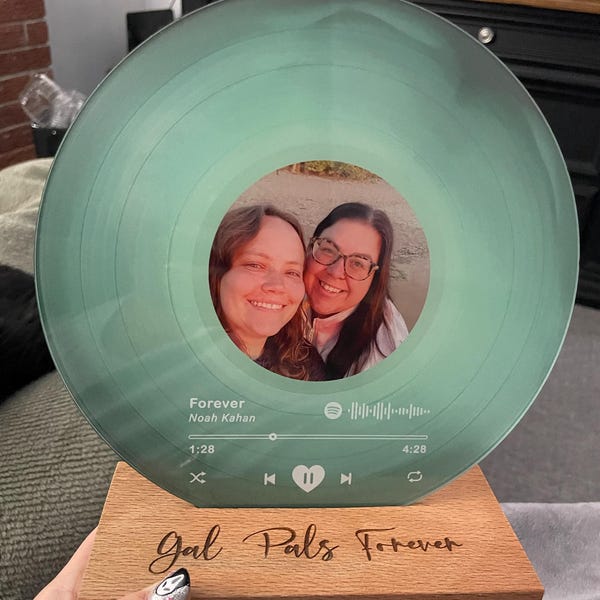 Personalized Vinyl Record With Photo: Acrylic Song Plaque, Anniversary ...