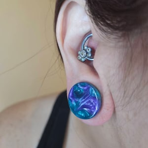 Plugs-concave Plugs-smoke Plugs-resin Plugsblack/white Smoke - Etsy