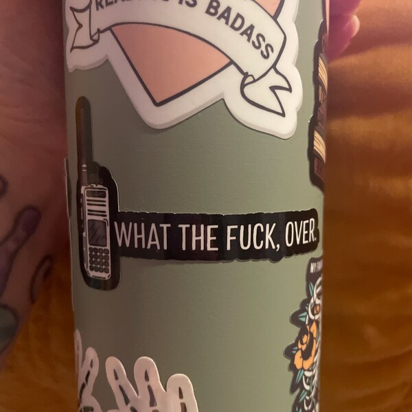 WTF, Over Black Vinyl Sticker, Funny Stickers, Sarcastic Stickers, Meme ...