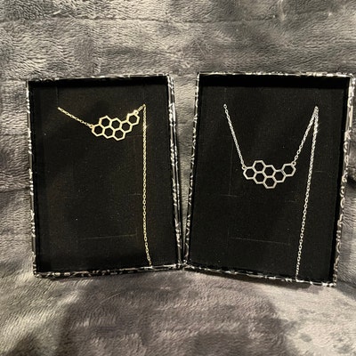 Honeycomb Necklace, Geometry Shape, Layering Necklace, Birthday ...