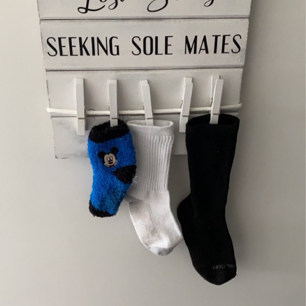 Single Socks Looking for Sole Mates Laundry Decor / Sock Hanger / Sock ...