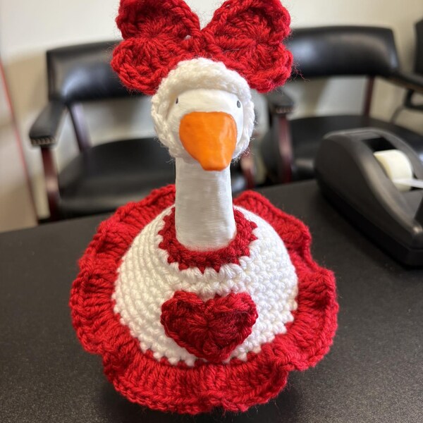 PATTERN for 7 Inch DESK Goose Valentine’s Day Heart Dress Ruffle Outfit ...