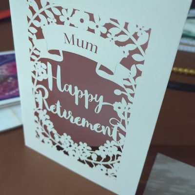 Personalised Papercut Retirement Card, Laser Cut on Your Retirement ...