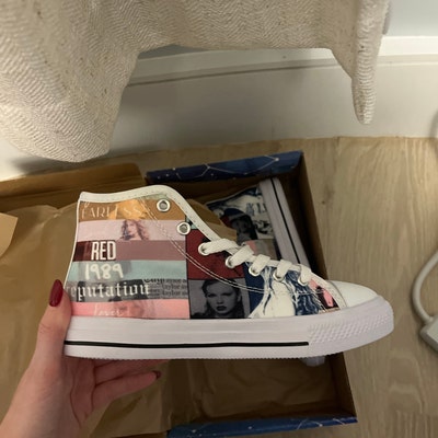 Womens' Taylor Swift Converse Style Hi-tops Perfect Shoes for Eras Tour ...