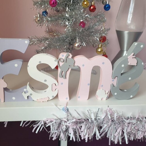 Wooden Name Puzzle, Laser Cut Name Sign, Name Jigsaw, Jigsaw Name ...