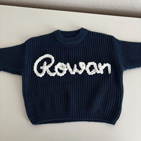 Custom Name Baby Sweater,personalized Hand Embroidered Baby Sweaters ...