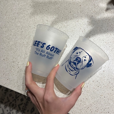 Custom Printed Frosted Cups, Personalized Cups, Shatterproof, Frost ...