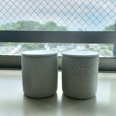 White Concrete Asymmetric Tray Large Catchall Tray Desk Organizer ...