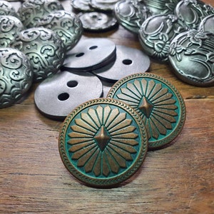 Metal Buttons Dull Silver Radial Lines Hole Buttons 11mm | Etsy