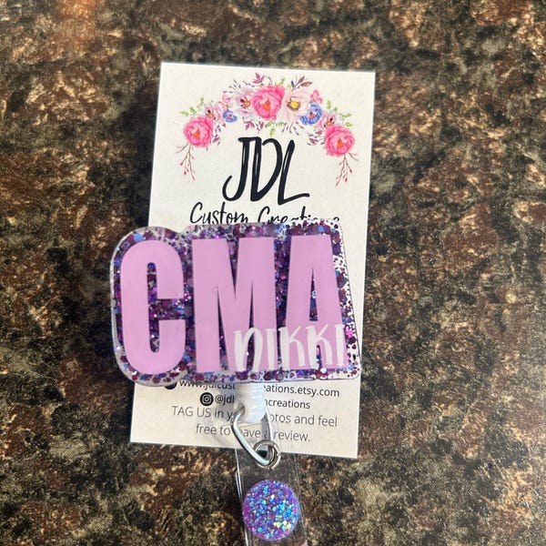 CMA Certified Medical Assistant Badge Reel Nurse Badge Reel, RN ...