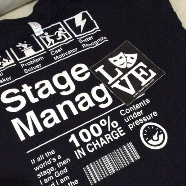 Stage Manager T-shirt: Funny Theater Gift, Soft Cotton Graphic Tee - Etsy
