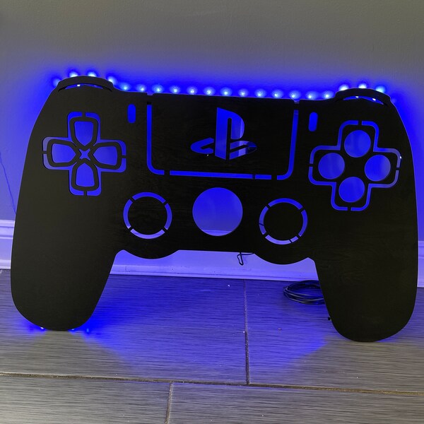 XXL Sized Playstation 4 Game Controller Backlit Sign, Wall Art, Video ...