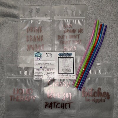 Reusable Drink Pouches With Straw / Custom Drink Pouches / Drink Pouch ...