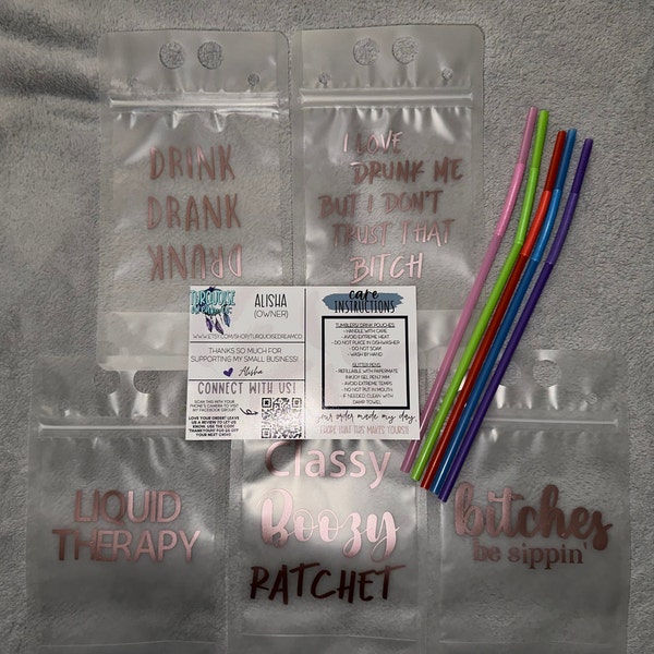 Reusable Drink Pouches With Straw / Custom Drink Pouches / Drink Pouch ...