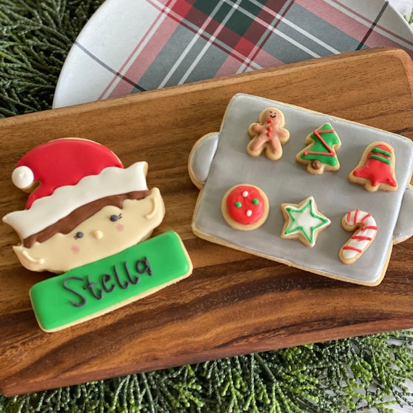Elf With Sign or Plaque Cookie Cutter and Fondant Cutter and Clay ...
