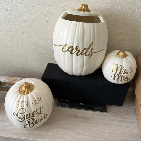 Silver Wedding Card Box, Pumpkin Wedding Card Box, Fall Pumpkin Wedding ...