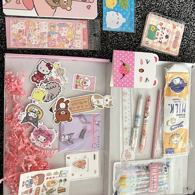 Set of 4 Cute Kawaii Pens, Cat Stationery Pig Bear Panda, Animal ...