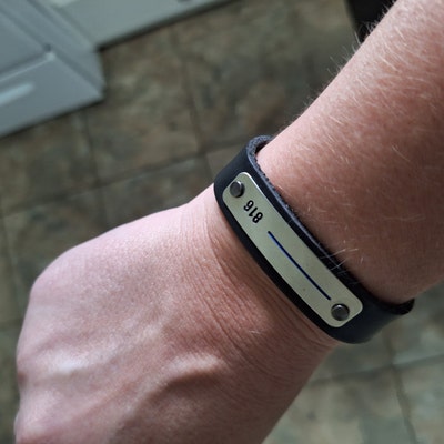 Thin Blue Line Necklace 14k Gold Rose Gold or Sterling Silver - Etsy