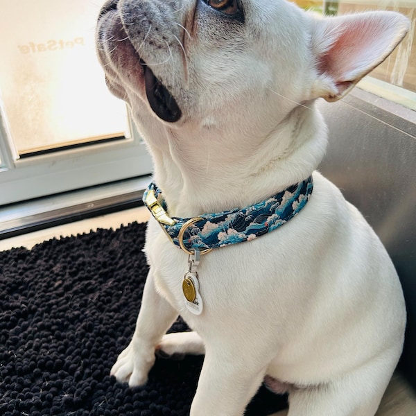 Funky Flowers Dog Collar With Name, Engraved Dog Collars, Retro Girl ...