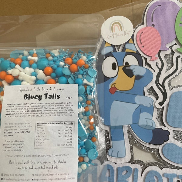 BLUEY TAILS 120g Sprinkles • Cake Decorating Australia • Sprinkle Mix ...
