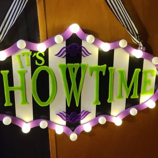 Beetlejuice Marquee Door Hanger, Beetle Juice Halloween Decor, It’s ...