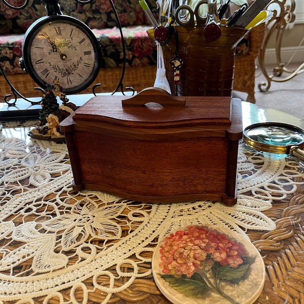Wood Box / Wooden Box With Lift off Lid / Legs/ Feet / Hand Crafted ...