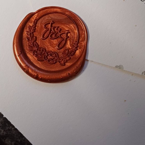 Custom Initial Logo Wax Seal Stamp Set for Wedding Invitation ...