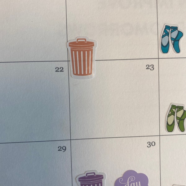 Trash Can Planner Stickers - Icon - Erin Condren Life Planner - Happy ...
