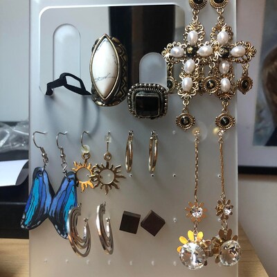 Double Sided Earring Holder Large Matt Black Acrylic - Etsy