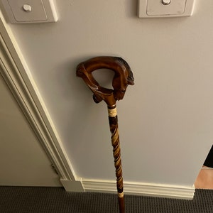 Phoenix Cane Walking Stick Wooden Carved Hand Head Walking Cane Old ...